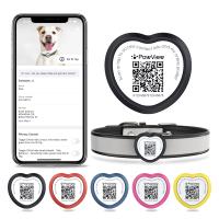 China Pawview Silicone Heart Shaped Dog ID Tag Custom QR NFC for sale