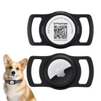 China Pawview Luxury Silicone Airtag Dog Collar Holder Floral Pattern for sale