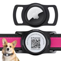 China Pawview Luxury Silicone Airtag Dog Collar Holder Floral Pattern for sale