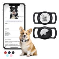 China Pawview Luxury Silicone Airtag Dog Collar Holder Floral Pattern for sale