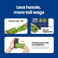 China Eco-Friendly Dog Poop Bags Biodegradable 10 Packs Green Fabric for sale