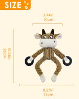 China Eco-Friendly Cow Plush Dog Toy for Chewing and Play for sale