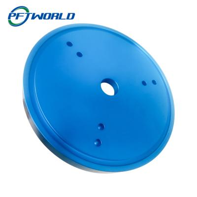 China Round Aluminum Parts; Blue Oxidation; CNC Manchining;  Sand Blasting for sale