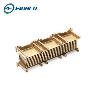 China Precision CNC Machining Aluminum Radiator Gold Plating Aluminum Parts for sale