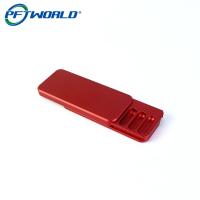China Custom CNC Machined Aluminum Sliding Cases Red Anodized AL6061 T6 for sale