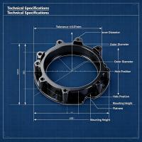 China Custom CNC Machined Aluminum Flanged Mounting Rings Black Anodized for sale