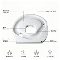 China Custom CNC Milled White POM-C Acetal Plates with Square Bore and Burr-Free Arc Slots for sale
