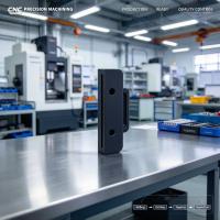 China Custom CNC Machined Aluminum 6061 Mounting Bracket with One-Piece Integrated Pull Handle and Bead-Blasted Black Anodized Finish for sale