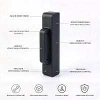 China Custom CNC Machined Aluminum 6061 Mounting Bracket with One-Piece Integrated Pull Handle and Bead-Blasted Black Anodized Finish for sale
