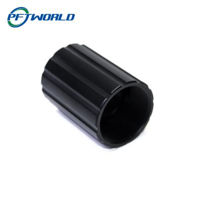 China CNC machined hard black anodized sandblasted aluminum turned parts for sale