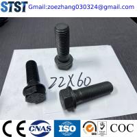 China Heavy Duty Fastening M22x60mm Track Bolts Bulldozer Undercarriage Parts High Tensile Strength for sale