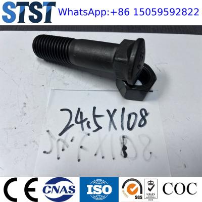 China Corrosion Resistant Surface Bulldozer Undercarriage Parts Crack Resistant Construction M24.5x108mm Track Bolts for sale