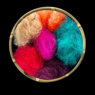 China Dumbbell Polyester Staple Fiber , 11.11Detx × 64mm Full Dull Dope Dyed Fiber for sale