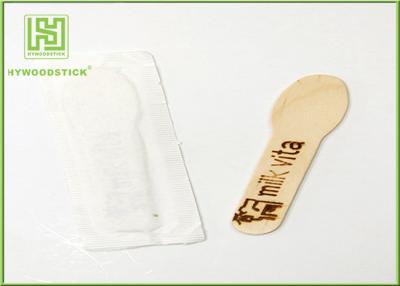 China Food Grade Wooden Popsicle Sticks Ice Lolly Spoon with Hot Stamp Logo for sale