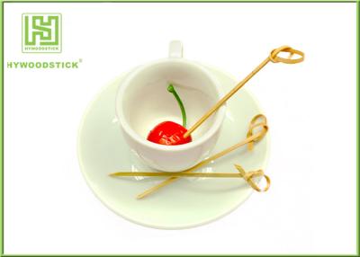 China Looped Bamboo BBQ Sticks Food Grade Kebab Cocktail Food Picks For Bar for sale