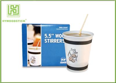 China Box Packing Custom Drink Stirrers Bar Tools , Short Thick Wooden Coffee Stir Sticks for sale
