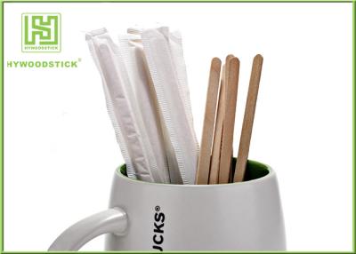 China Sterile Healthy Coffee Mixer Stick , Individually Paper Sleeve Wooden Drink Stirrers for sale