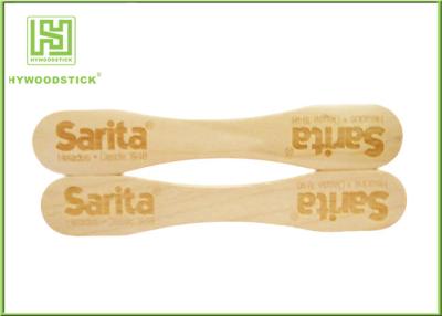China Natural Wood Sticks Disposable Ice Cream Spoons With Logo Engraved for sale