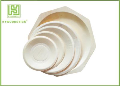 China Round White Disposable Wooden Plates bulk For Fruit 5'' 6'' 7'' 8'' Size for sale
