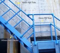 China FRP Fiberglass Walkway Handrail with Kickplate Corrosion Resistant 2 Year Warranty for sale