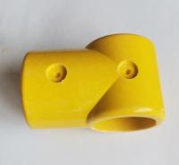 China Yellow GRP Handrail Fittings Elbow Tee Cross Angle Tube Connector for Handrail System for sale