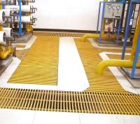 China Anti-Slip FRP Trench Drain Grating Cover 38mm 50mm Chemical Resistant Cutting Service for sale