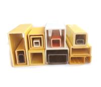 China Custom Cut FRP Square Tube Profiles 16mm to 50mm for Insulated Fence Post for sale