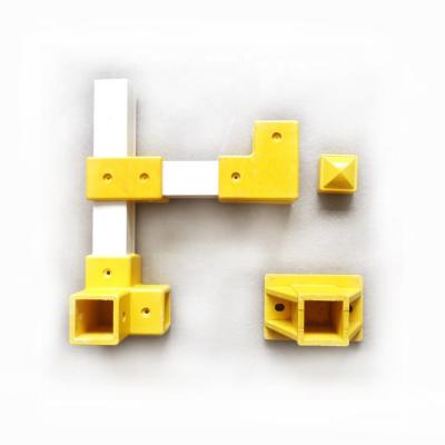 China GFRP Connector for FRP Square Tube Handrail Accessories 36mm 50mm Cutting Service for sale