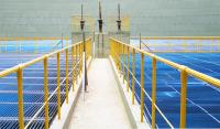 China Pultruded Fiberglass Profile for Cooling Tower GFRP Grating Walkway Handrail 11.6m for sale