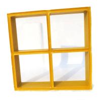 China FRP Molded Grating 50x50mm Big Mesh Fiberglass Grille for Ventilation Fence for sale