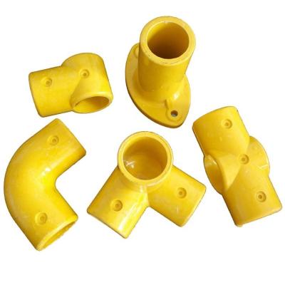 China FRP Round Tube Handrail Connectors Corrosion Resistant Non Conductive 3 Way 4 Way Joint for sale