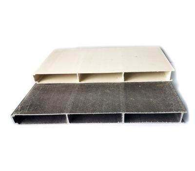 China Corrosion Resistant FRP Hollow Board 424x38mm for Cooling Tower Barrier Wall 1m to 11.6m Length for sale