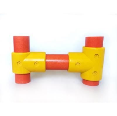 China 50mm FRP Handrail Fence System GRP Cross Tee Fittings Clamp Accessories for Industrial Use for sale