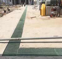China FRP Pultruded Trench Drain Grating 38mm 50mm for Chemical Plant Wastewater Treatment for sale