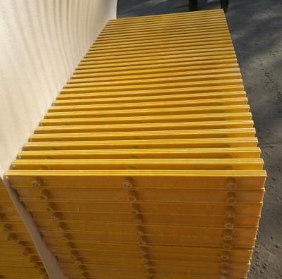 China Pultruded FRP Grating 38mm High Strength Fiberglass Grating for Ship Decking Trench Drain Cover for sale