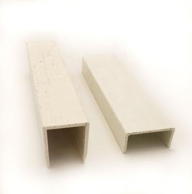 China Smooth Anti-Aging Fiberglass GFRP FRP U Channel Profile 42mm Deep 32mm Inner Width for 30mm Board Edge Protection for sale