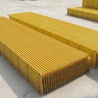 China Anti-Slip Pultruded FRP Trench Grate 25mm to 65mm Height Fiberglass Panel for sale