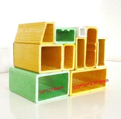 China Customizable GFRP FRP Rectangular Tube Profile Length 1m to 11.6m for Cutting Service for sale