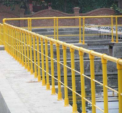 China Industrial Floor Mounted 50mm Round FRP Handrail for Sewage Treatment Plant for sale