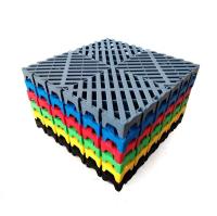 China 50x50x5.0cm Interlocking Plastic Garage Flooring Mats Heavy Duty 1-3 Ton Load for Car Wash Workshop for sale
