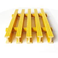 China Pultruded FRP Floor Grating 25mm 38mm GFRP Fiberglass Decking Walkway for sale