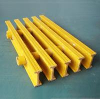 China Pultruded Anti-Slip FRP Trench Grating 25mm to 65mm Height for Industrial Drainage for sale