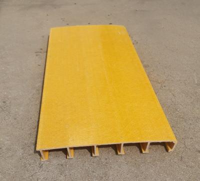 China Fiberglass Composite Decking Pultruded FRP Planking 300mm Wide 40mm High Cooling Tower Walkway for sale