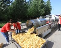 China Large-Scale Production Industrial Potato Chip Fryer for 200kg Frozen French Fries Line for sale