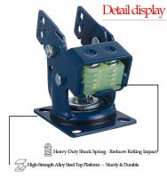 China Heavy Duty Spring Loaded Caster Wheels 6 Inch PU 300kg Load Capacity Shock Absorbing Industrial for sale