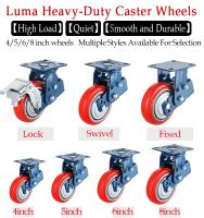 China Industrial PU Polyurethane Heavy Duty Castor Wheel 5 Inch Braking Swivel Rigid 6202 Bearing for sale
