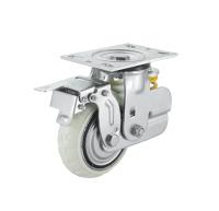 China Industrial Heavy Duty 5 Inch PU Spring Caster Wheel Swivel Brake Non Marking Floor Protection Casters for sale
