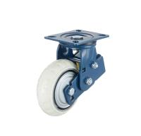 China Heavy Duty Single Caster Dual Spring Loaded PU Caster Wheels 4 Inch 250kg Load Capacity Lockable for sale