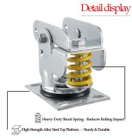 China Industrial Heavy Duty Shock Absorbing Casters 4 Inch 250kg Swivel PU Polyurethane Spring Castor Wheels for sale