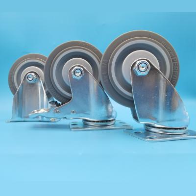 China Medium Duty PP Industrial Caster Wheels 4 Inch 5 Inch 6 Inch 8 Inch Single Brake for Hospital Beds Medical Carts for sale